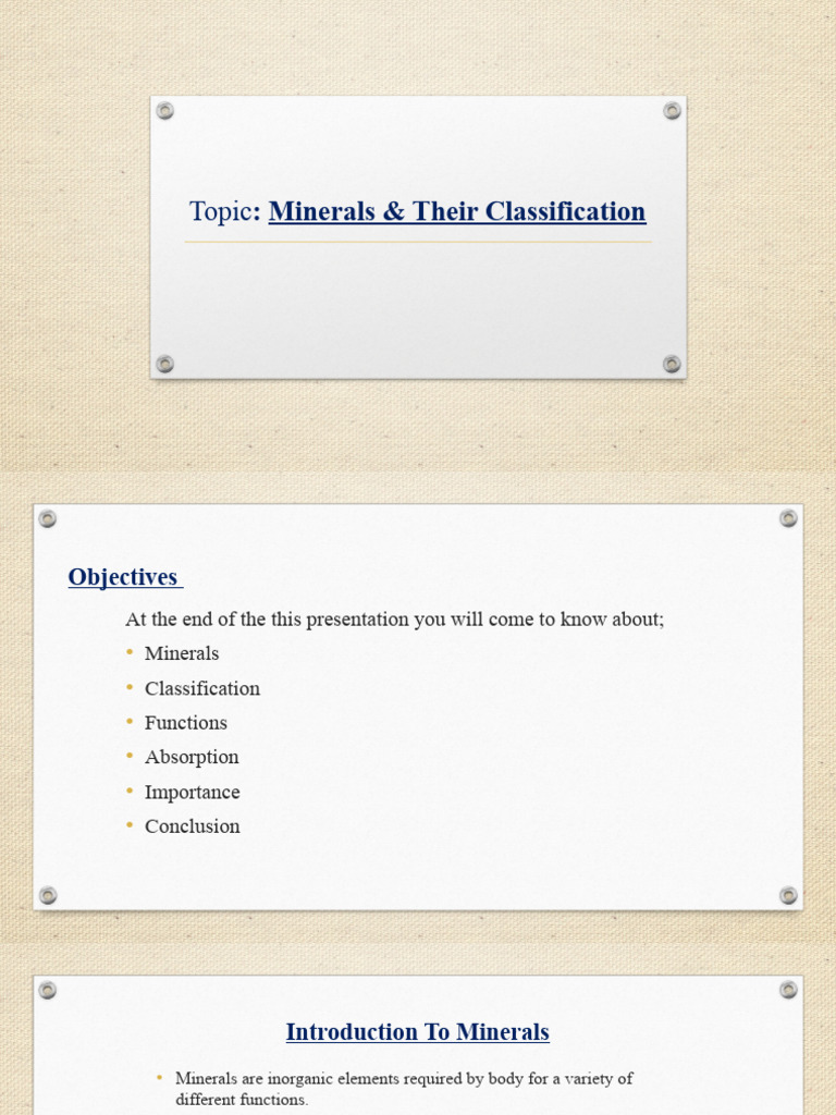 Minerals and Their Classification | PDF | Nutrients | Materials