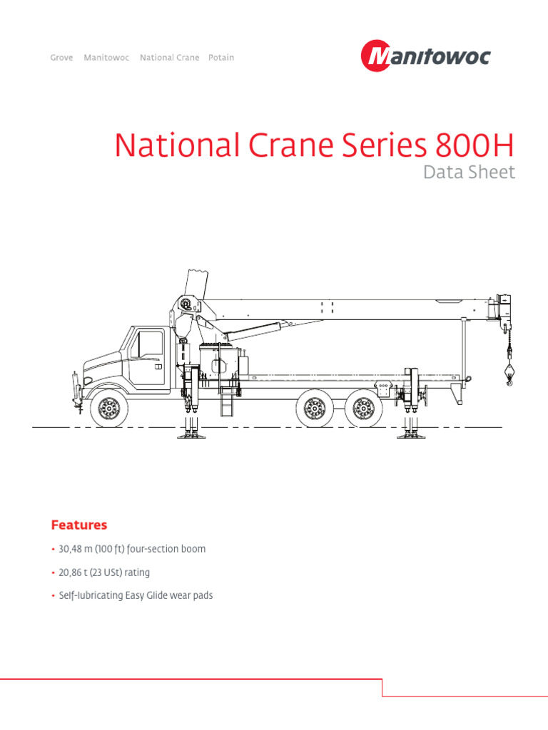 National Crane Series 800H Overview | PDF | Crane (Machine) | Truck