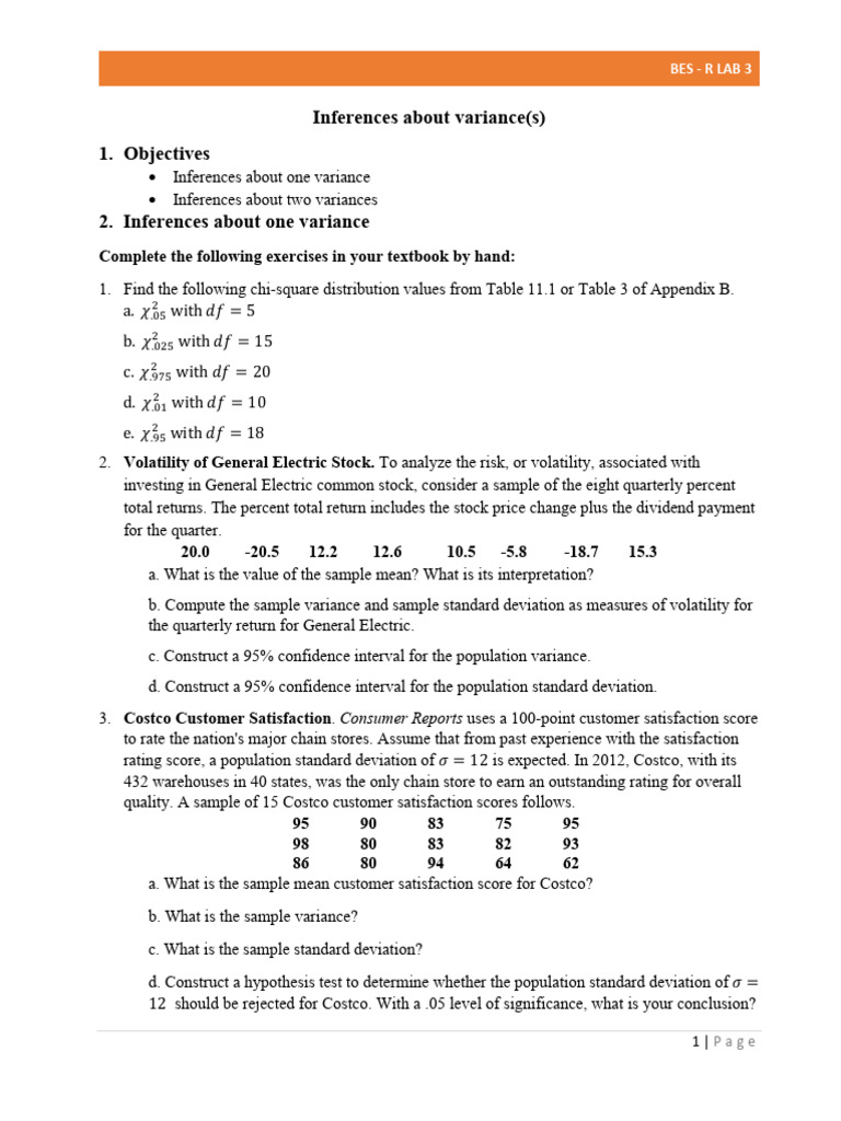 BES - R Lab 3 | PDF | Standard Deviation | Variance