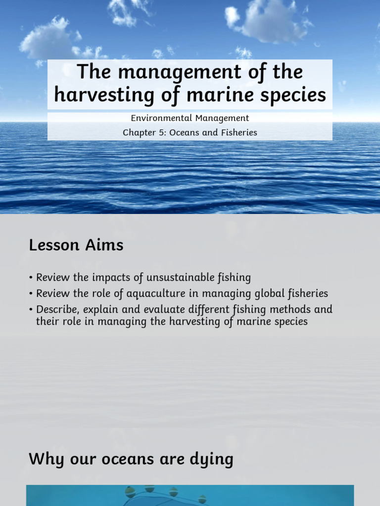 5.4.1 - Management of Harvesting Marine Species 1 PDF | PDF