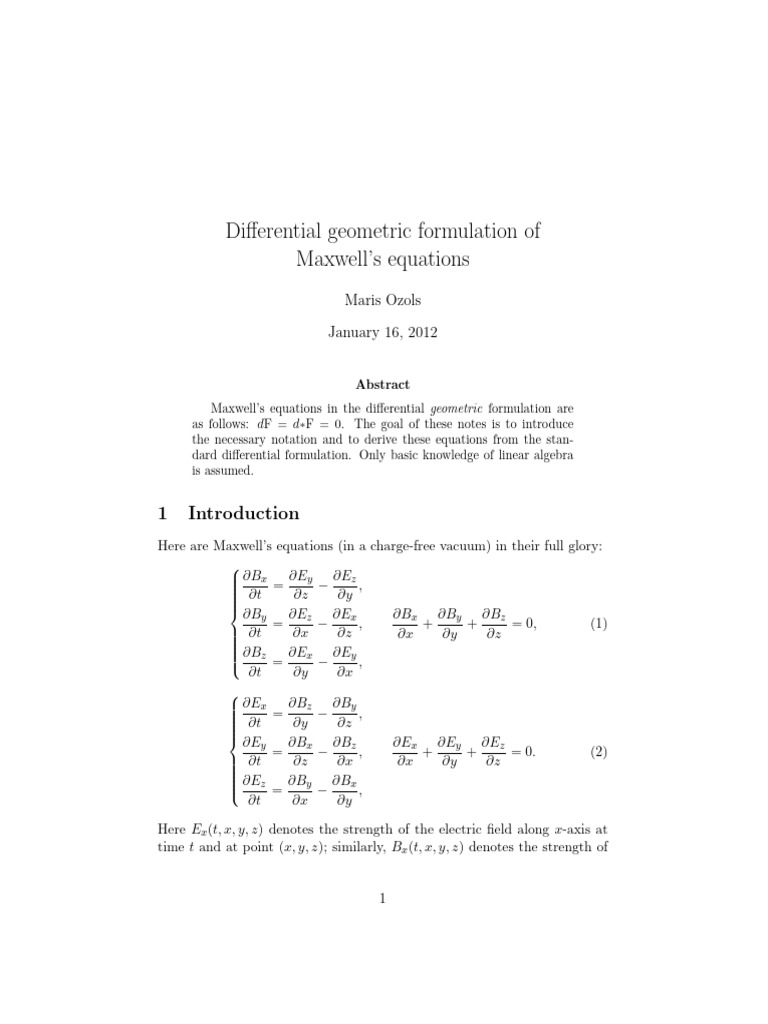 Maxwell's Equations | PDF | Matrix (Mathematics) | Differential Form