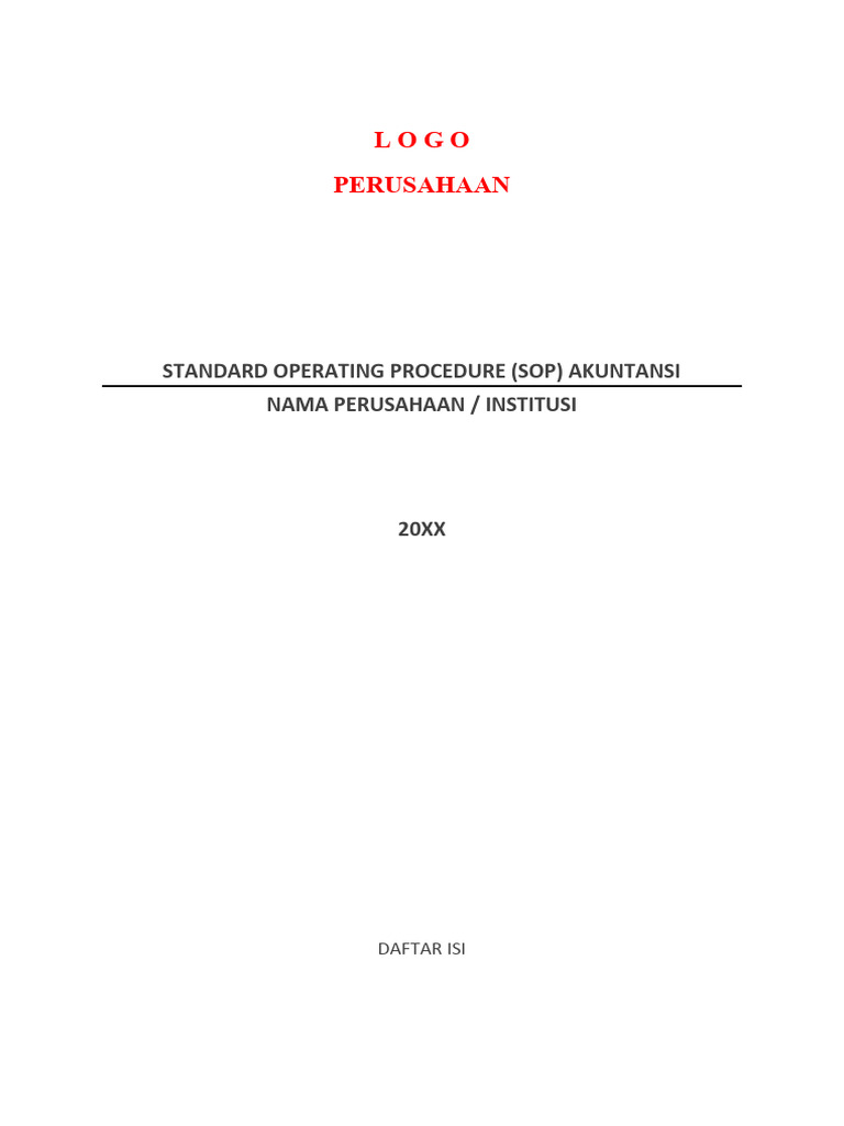 SOP Akuntansi dan Keuangan Perusahaan | PDF | Pengelolaan Keuangan ...
