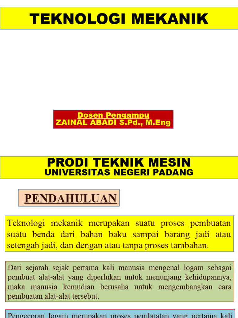 Proses Teknologi Mekanik dalam Produksi | PDF | Teknologi & Rekayasa