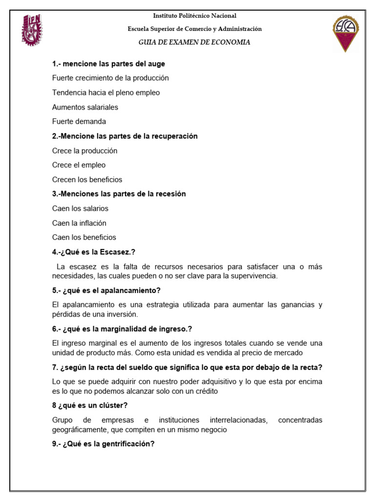 Guia de Examen de Economia Parcial 1 | PDF | Riqueza | Capitalismo