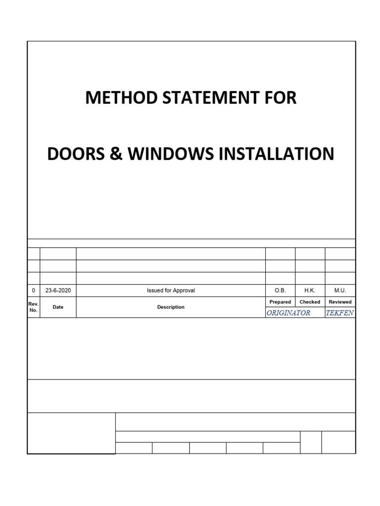 Doors & Window Installation - Draft | PDF | Door | Window