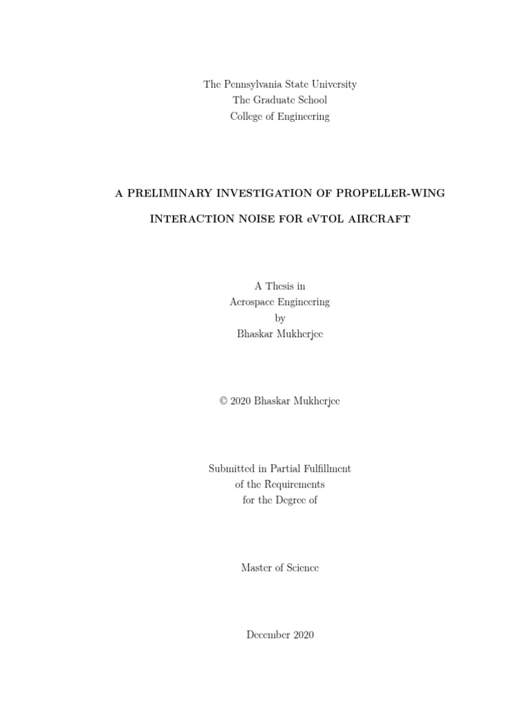 Bhaskar Thesis Corrections Ver1 | PDF | Aircraft | Mechanical Engineering