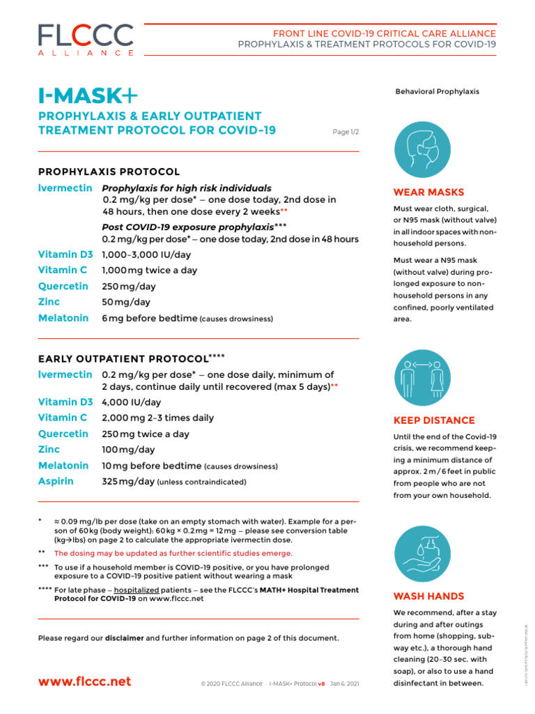 FLCCC I MASK Protocol v7 2020 12 27 ENGLISH | PDF | Therapy | Patient