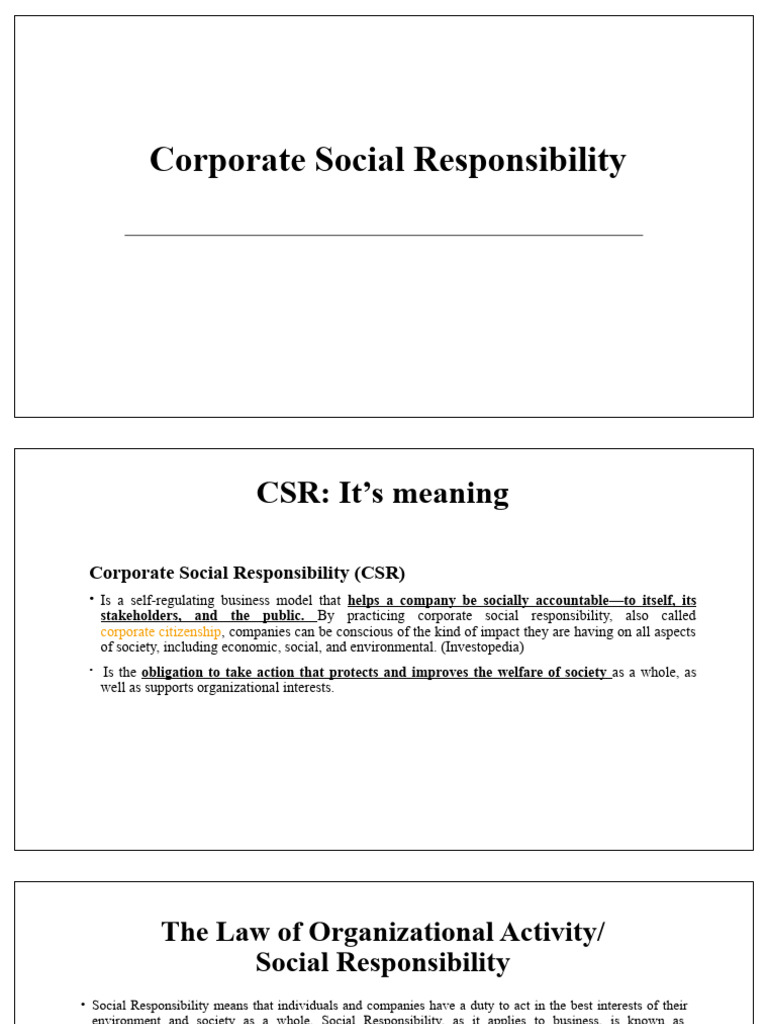 Corporate Social Responsibility | PDF | Corporate Social Responsibility ...