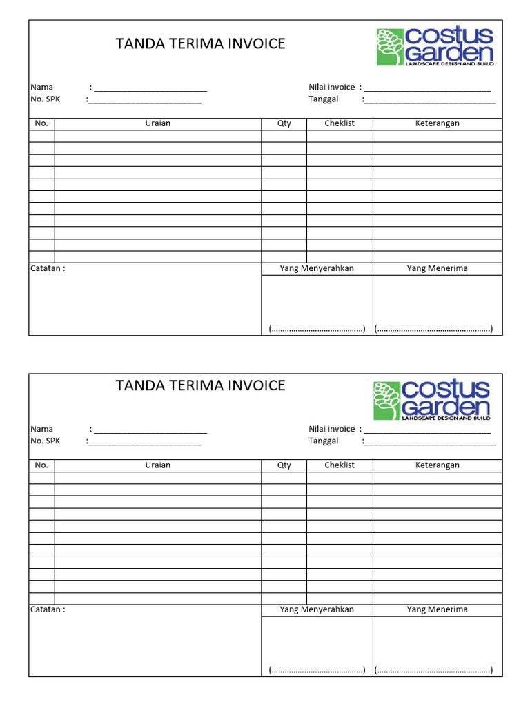 Form Tanda Terima Berkas | PDF