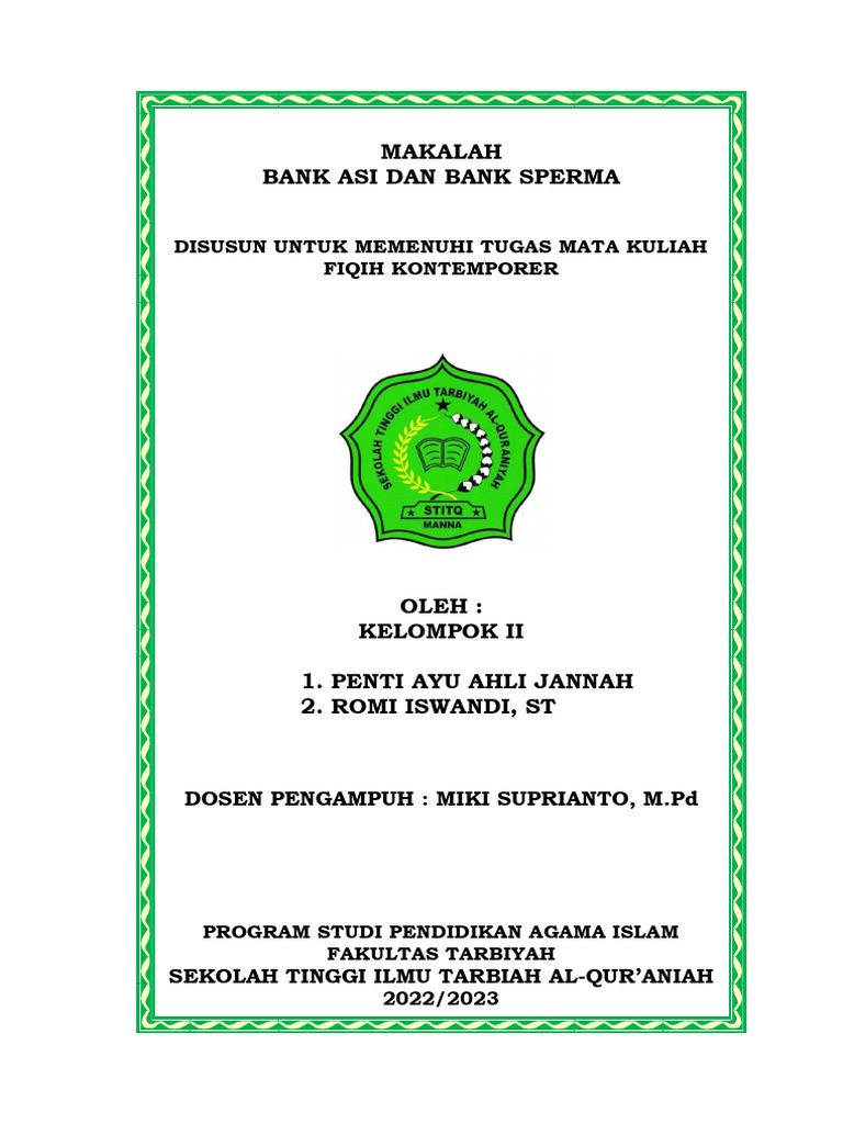 Bank ASI dan Sperma dalam Islam | PDF | Kesehatan Holistik | Agama ...