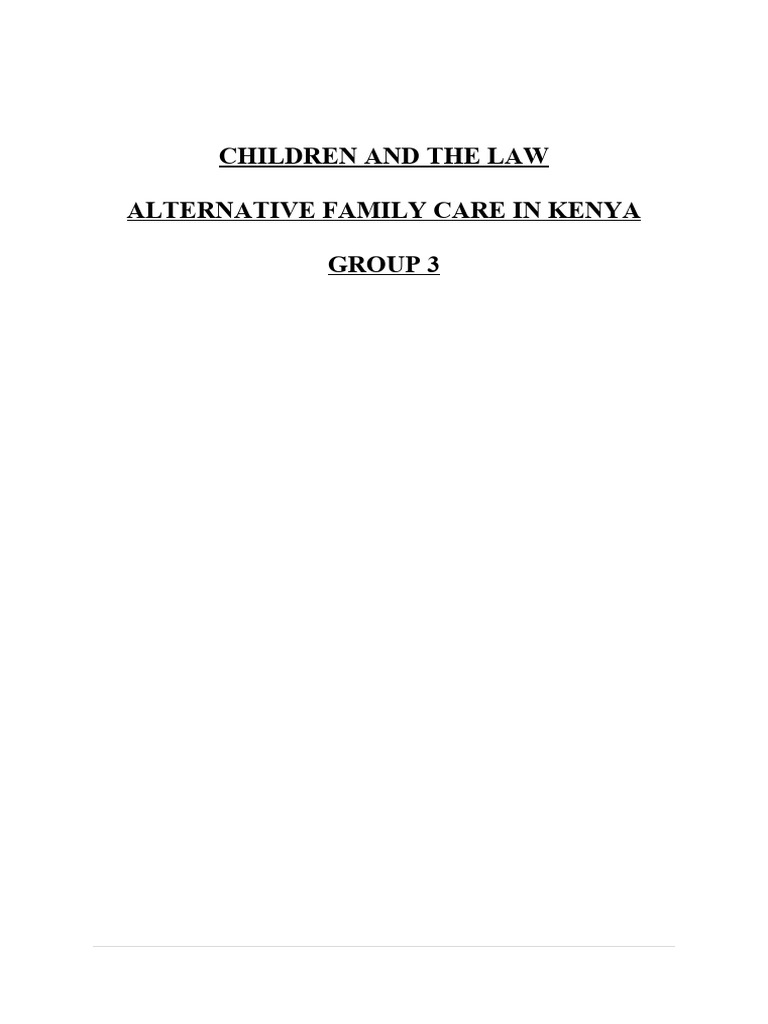 Alternative Family Care in Kenya | PDF | Legal Guardian | Foster Care