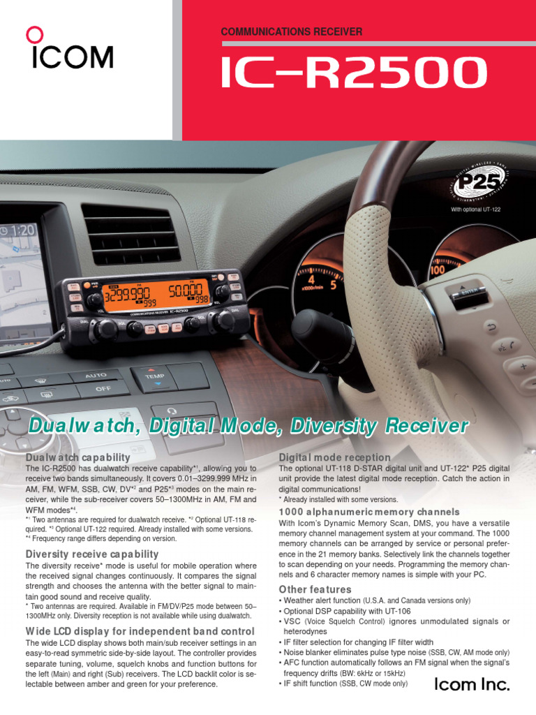 IC-R2500 Brochure | PDF | Usb | Frequency Modulation
