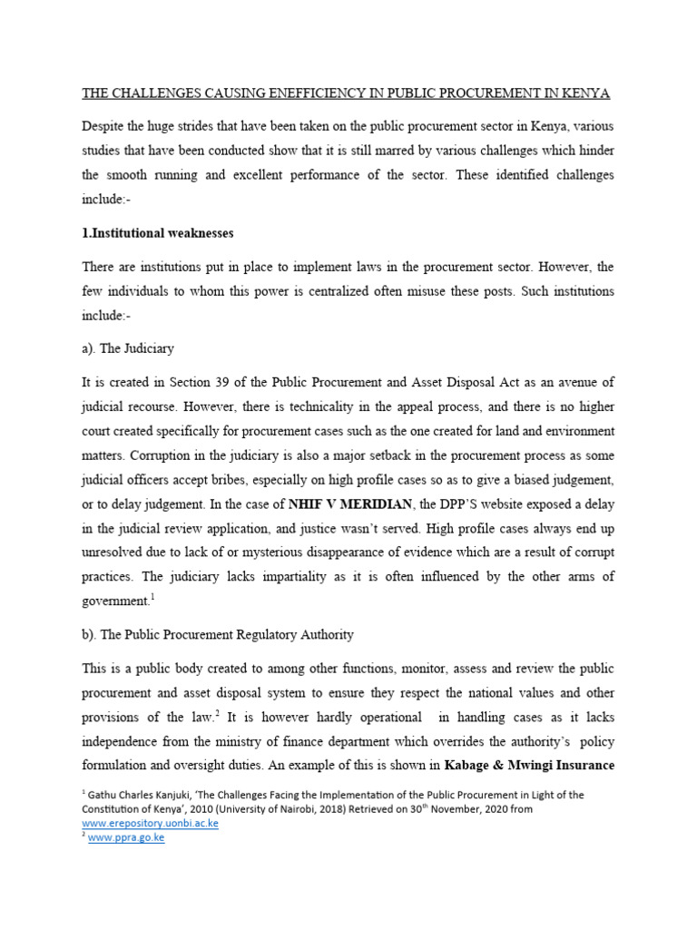 Challenges in Public Procurement | PDF | Procurement | Corruption