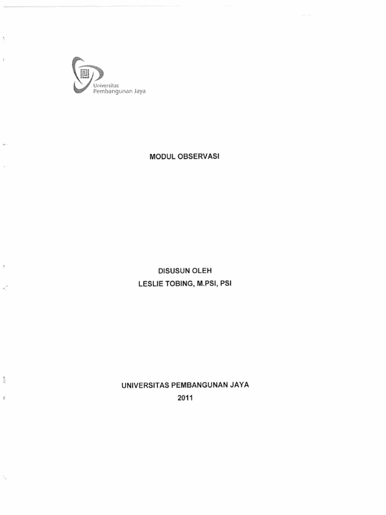 Handout PSY204 Modul Observasi | PDF