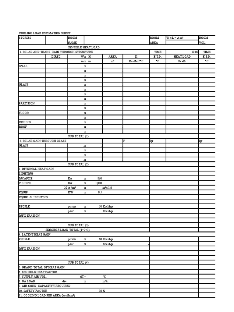 Cooling Load Calculation Guide | PDF | Building Technology ...