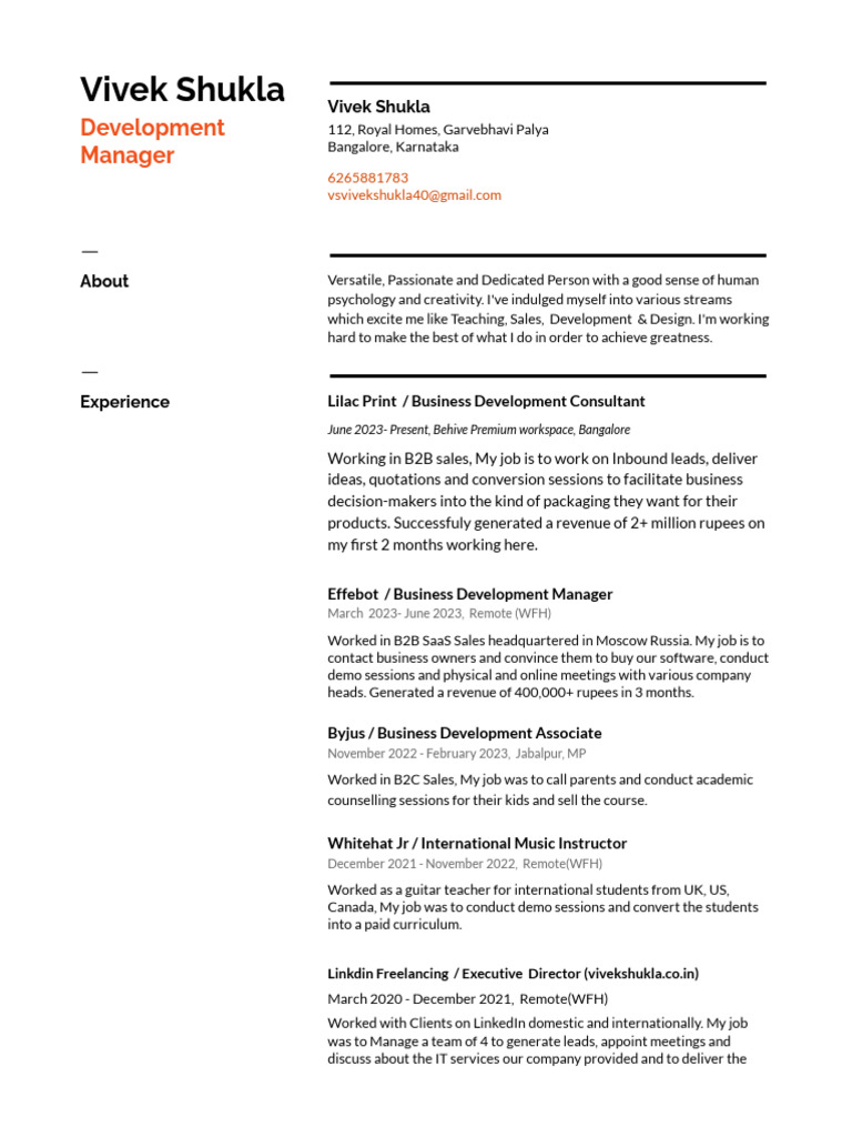 Vivek Shukla: Career Portfolio | PDF | Java Script | World Wide Web