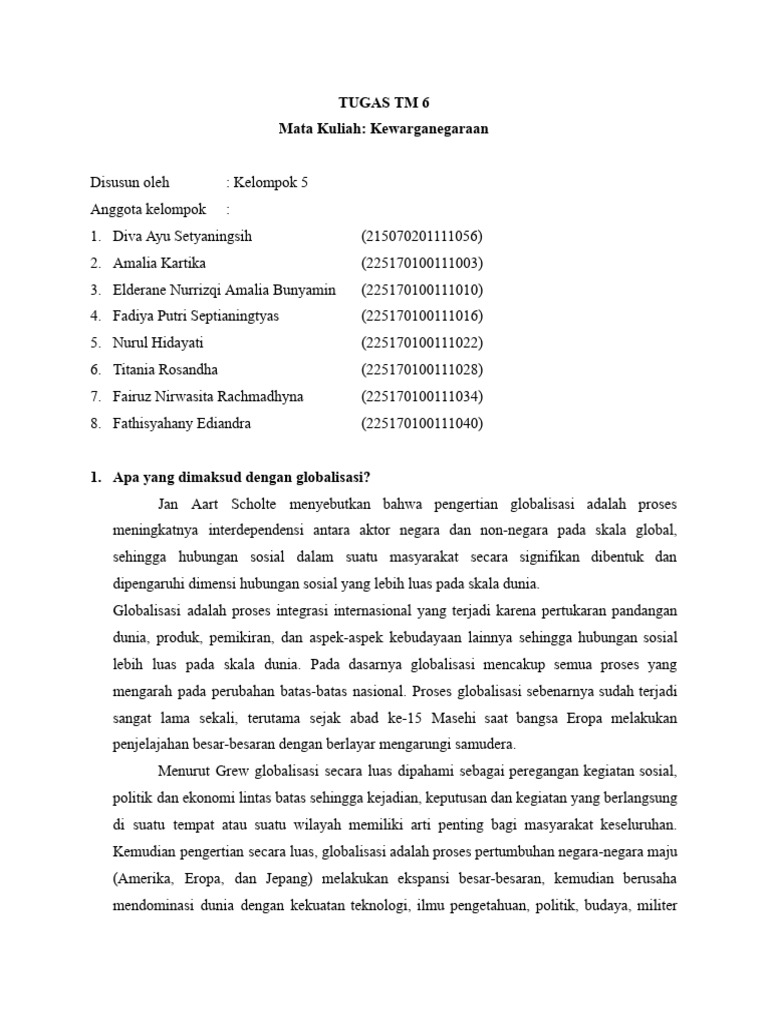 Tugas TM 6 Kewarganegaraan | PDF