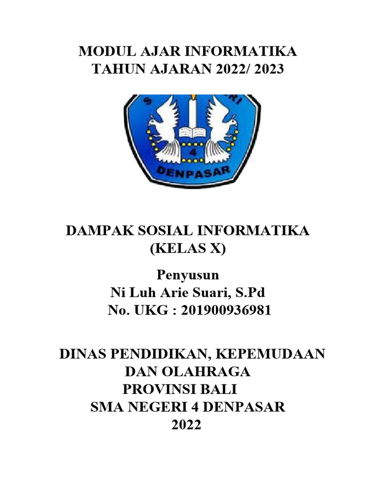 Modul Dampak Sosial Informatika | PDF | Seni | Komputer
