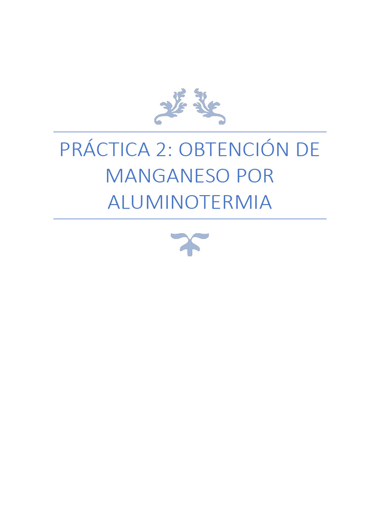 aluminotermia | PDF | Aluminio | Manganeso