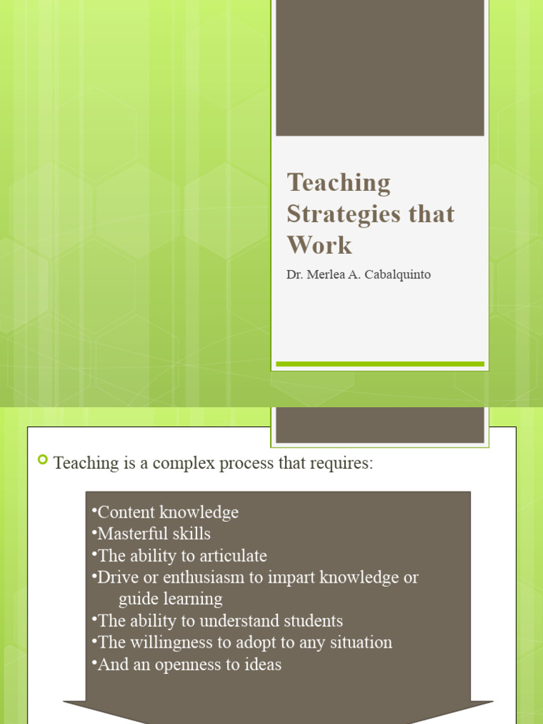 St. Cecilia Teaching Strategies That Work | PDF | Reading Comprehension | Thought