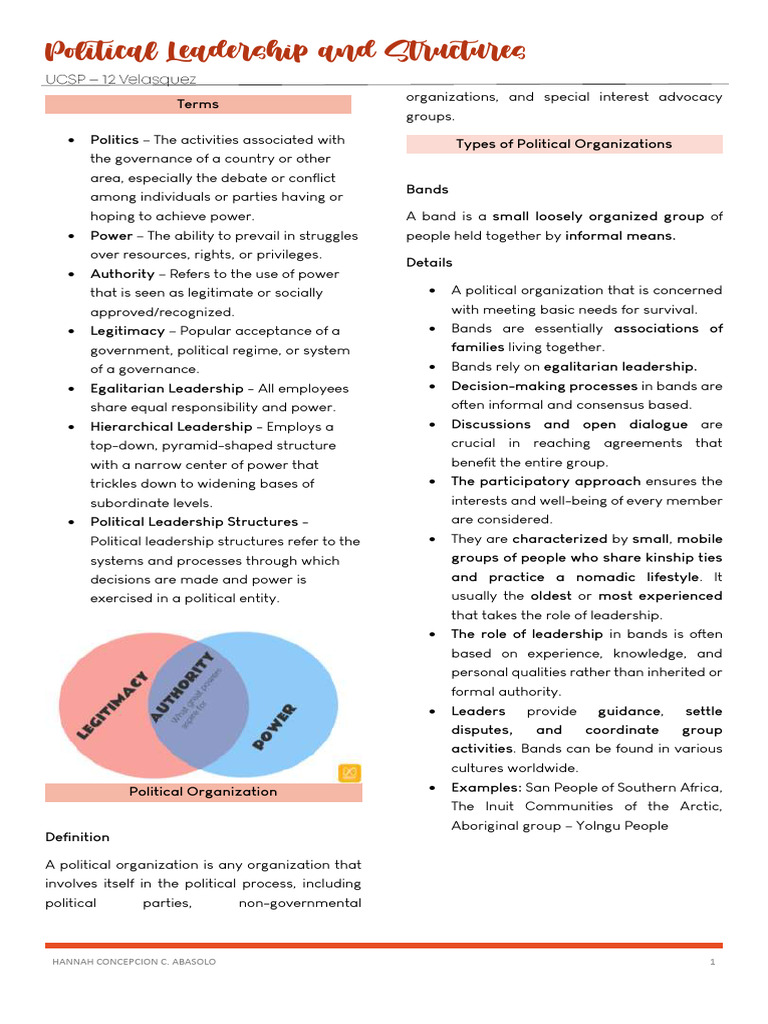 Political Leadership & Structures | PDF | Monarchy | Political Science
