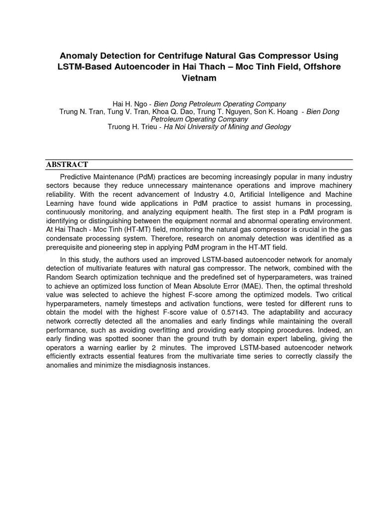 2022-IPE3 - Anomaly Detection For Centrifuge Natural Gas Compressor Using LSTM Based Autoencoder ...