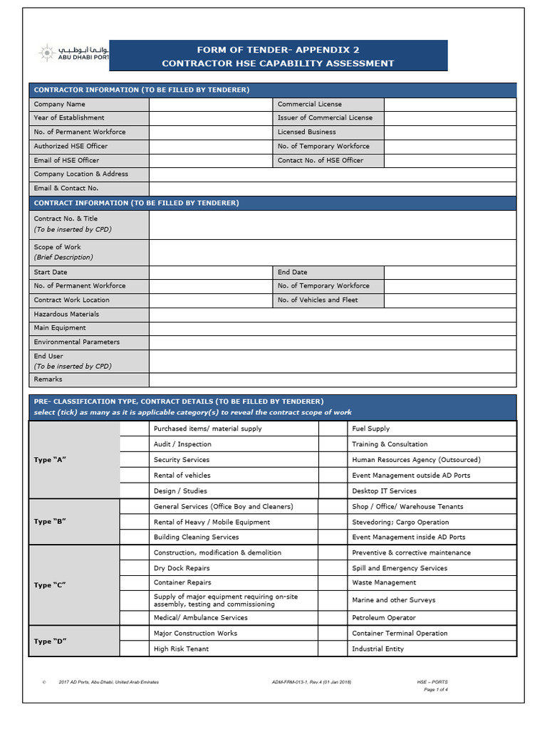 5.1 Contractor HSE Capability Assessment | PDF | Risk | Iso 9000