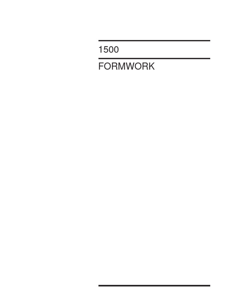 MoRTH 1500 Formwork | PDF | Concrete | Building Engineering