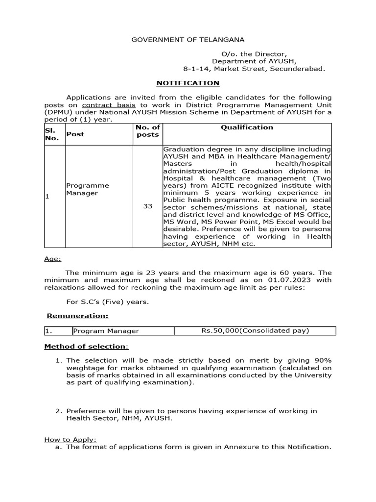 Revised Notification Dpmu | PDF