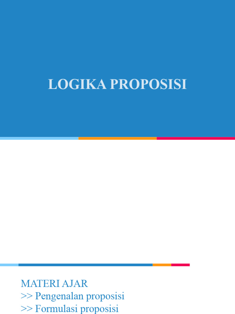 Logika Proposisi Kelas X | PDF | Karier & Perkembangan | Kesehatan Holistik
