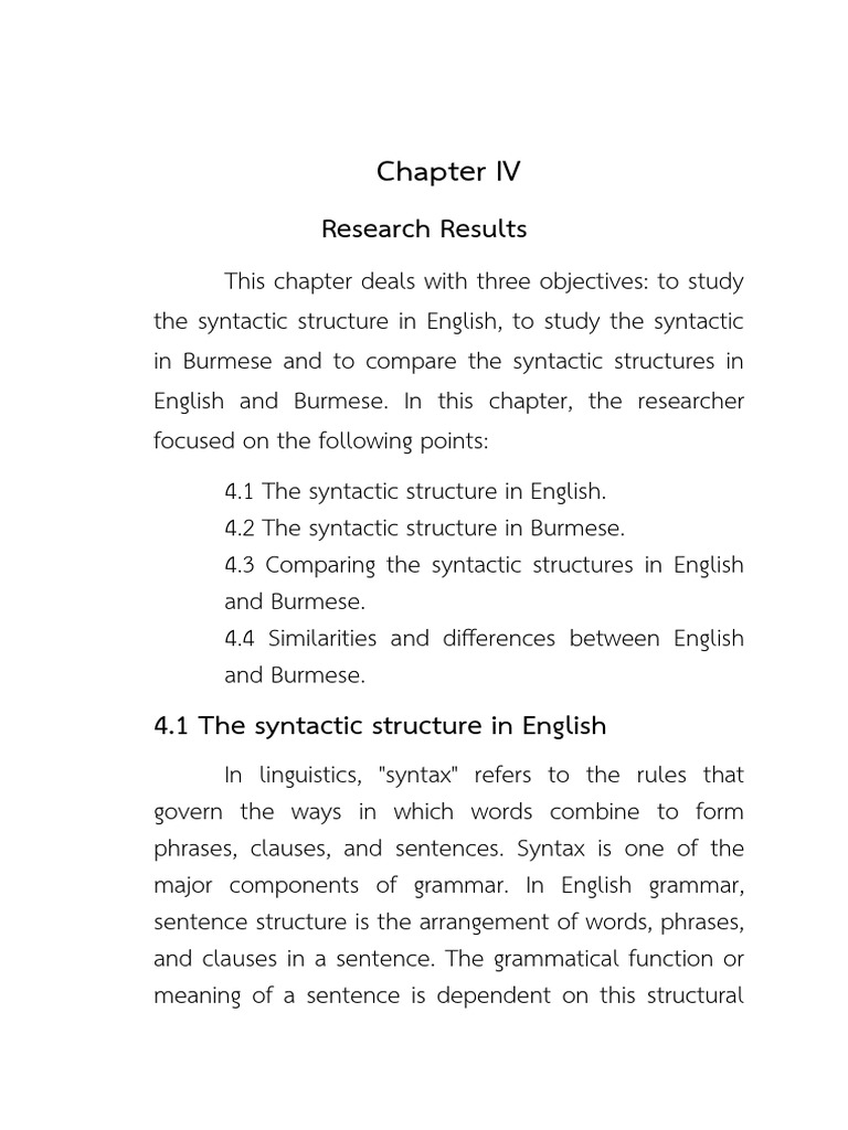 Chapter (IV) Ny | PDF | Subject (Grammar) | Syntax