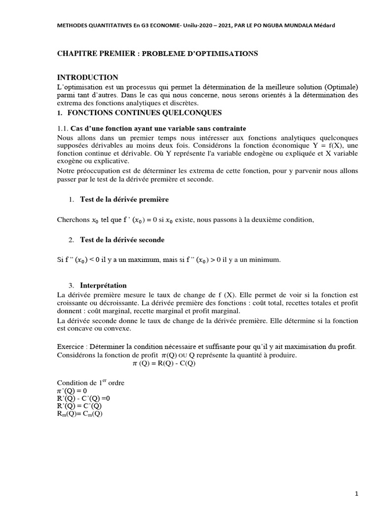 MQ Corrigé PDF | PDF | Équations | Optimisation linéaire