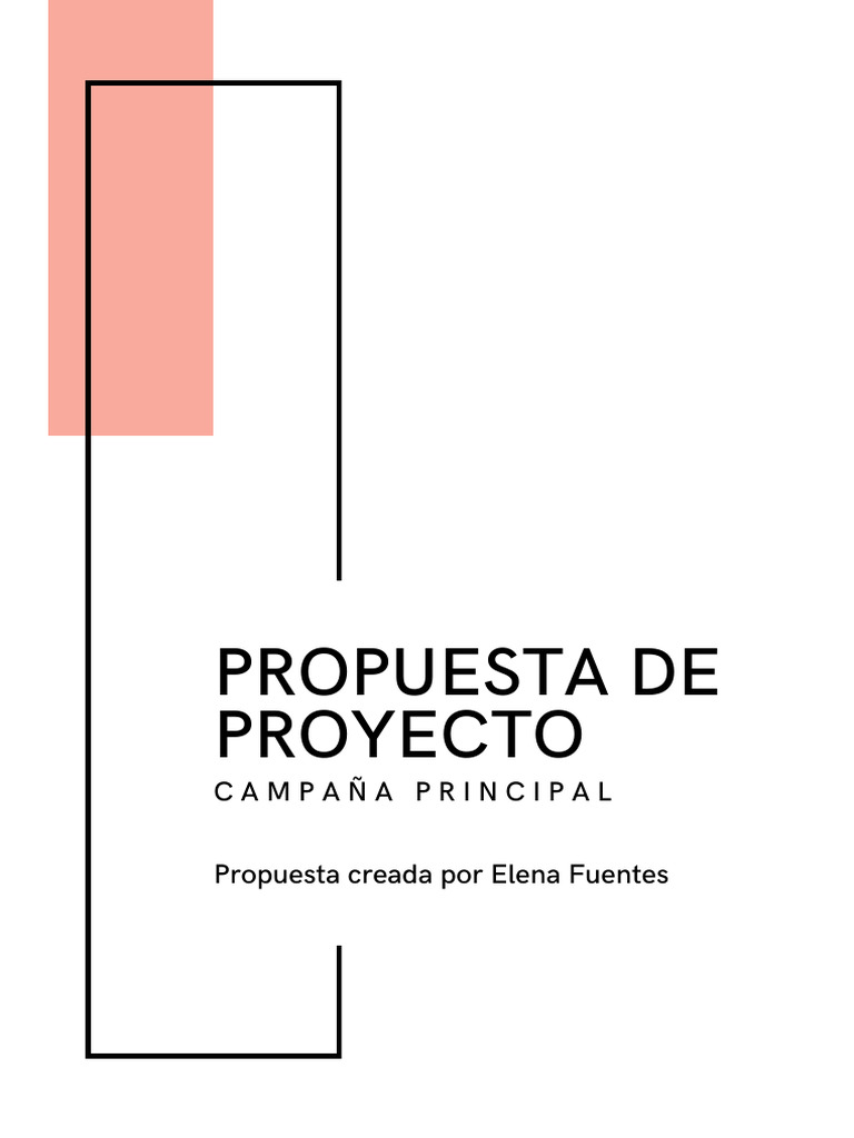 Portada Propuesta de Proyecto Profesional Negro | PDF