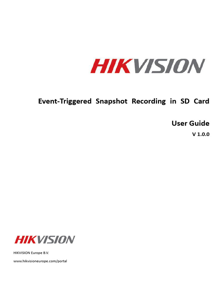 Quick Guide - Hikvis - How To Setup Event Triggered Snapshot Recording | PDF | Camera | Internet ...