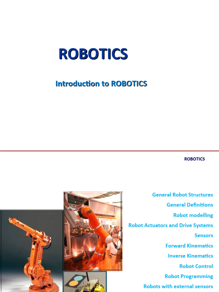 1 - 1 Introduction To Robotics | PDF | Robot | Robotics