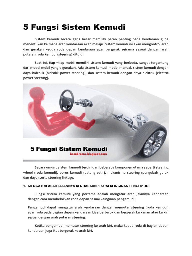 5 Fungsi Utama Sistem Kemudi | PDF