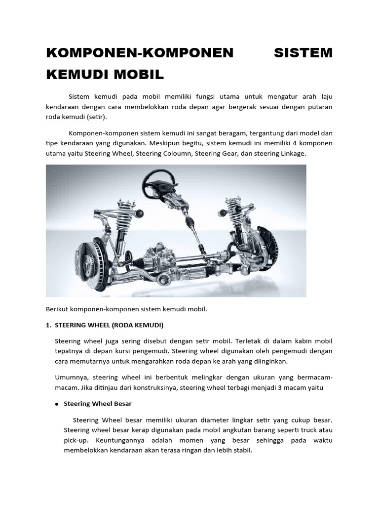 Komponen-Komponen Sistem Kemudi | PDF