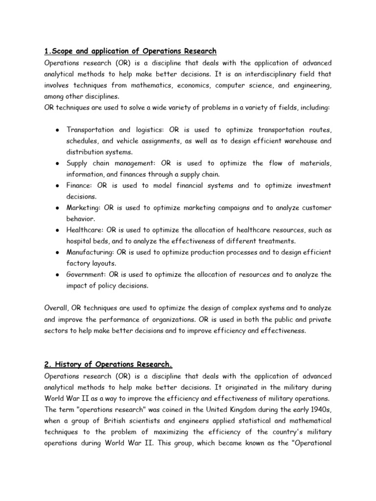 Theory Question For Operational Research | PDF | Linear Programming | Mathematical Optimization