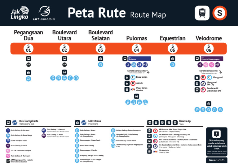 Peta Rute LRT Jakarta - 20230105 | PDF