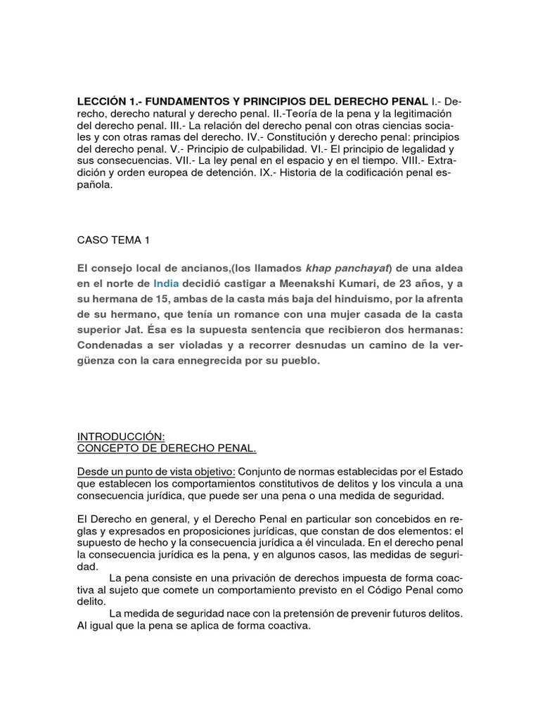 Derecho Penal | PDF | Derecho penal | Castigos