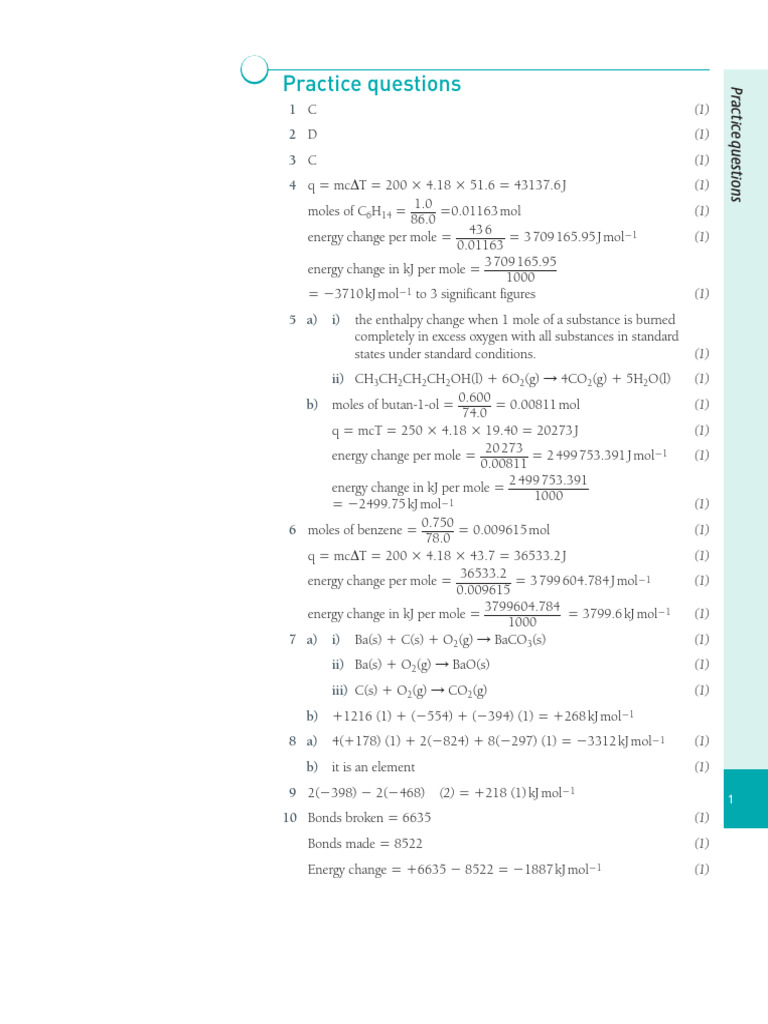AQA - A Level - Chem - 1 - Practice Ch04.indd | PDF | Mole (Unit ...