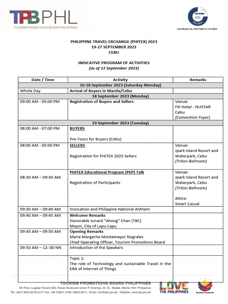 PHITEX 2023 Program Overview | PDF