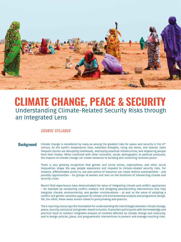 Course Syllabus Climate Change Peace And Security Course Pdf