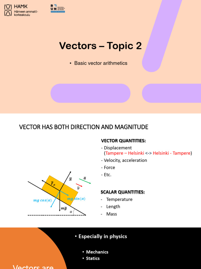 01 Vector Basics Pdf Euclidean Vector Velocity