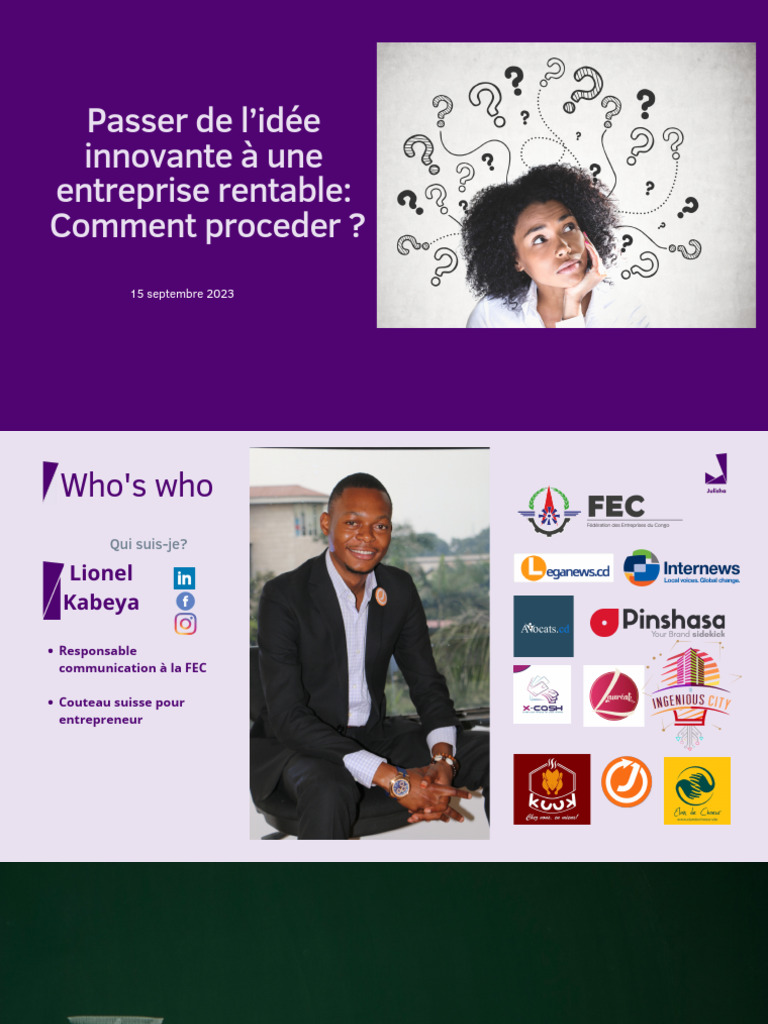 De l'idée à l'entreprise innovante | PDF | Business | Modèle d'entreprise