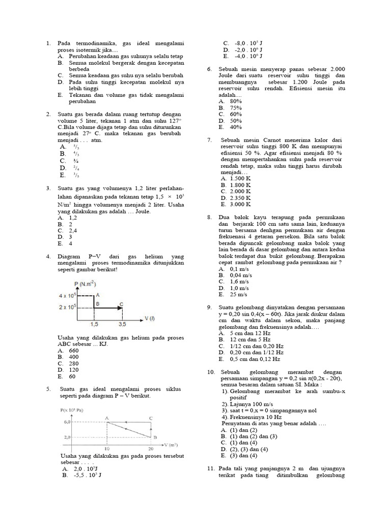 Proses Termodinamika dan Gelombang Fisika | PDF