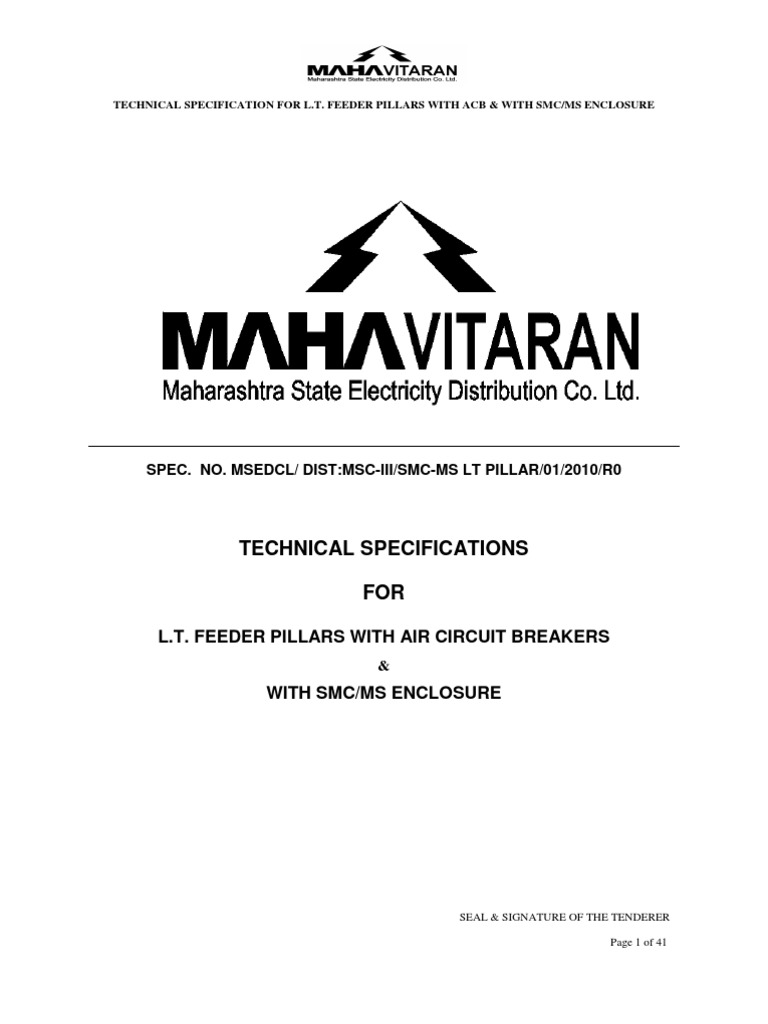 01 Appd SPSCLT Piller Drawings 28-04-2010 | PDF | Fuse (Electrical ...
