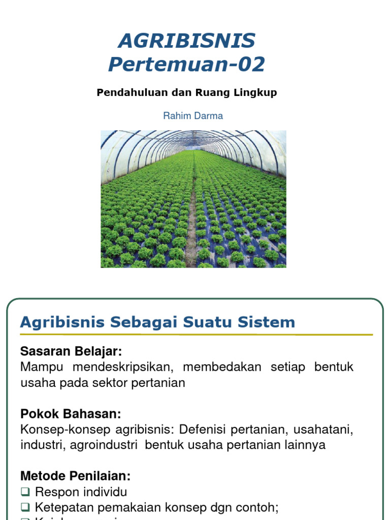 2 - Pengertian AGRIBISNIS | PDF