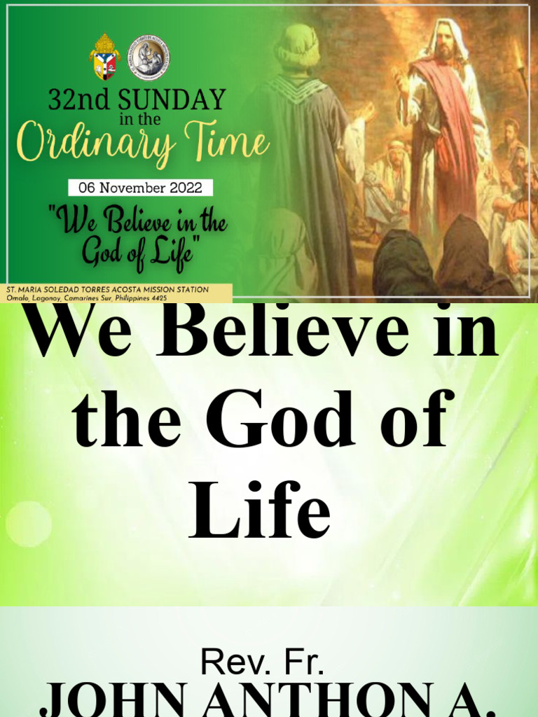 32nd Sunday in The Ordinary Time | PDF | Glory (Religion) | Mercy