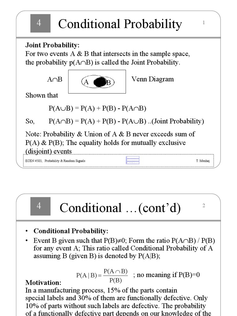 Conditional Probability Explained | PDF | Probability | Randomness